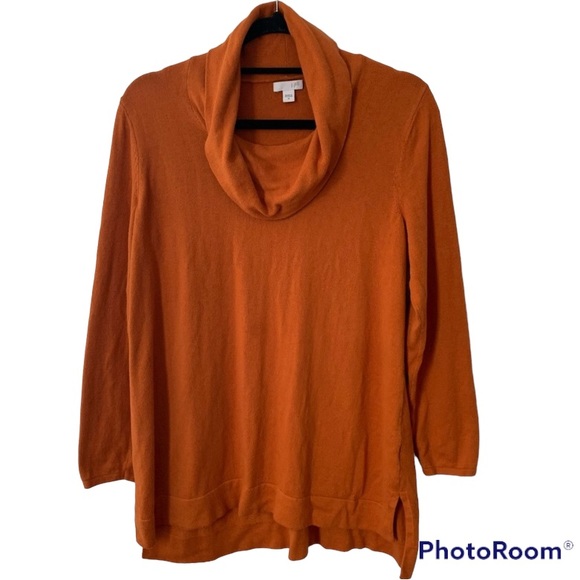 J. Jill | Sweaters | J Jill Fall Orange Oversized Funnel Neck Tunic ...